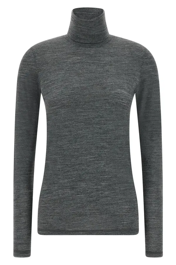 JIL SANDER High Neck Long-sleeved T-shirt - Gray