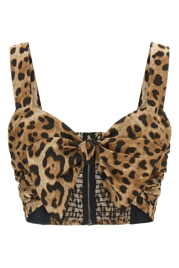 Dolce & Gabbana Sweetheart Neckline Top - Brown