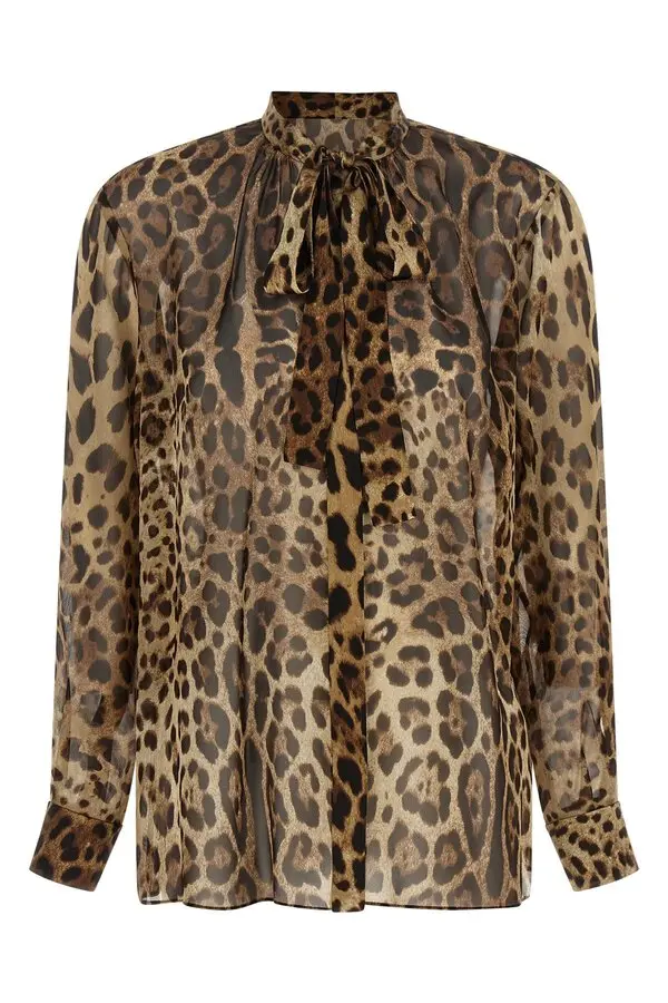 Dolce & Gabbana Silk Georgette Leo Shirt