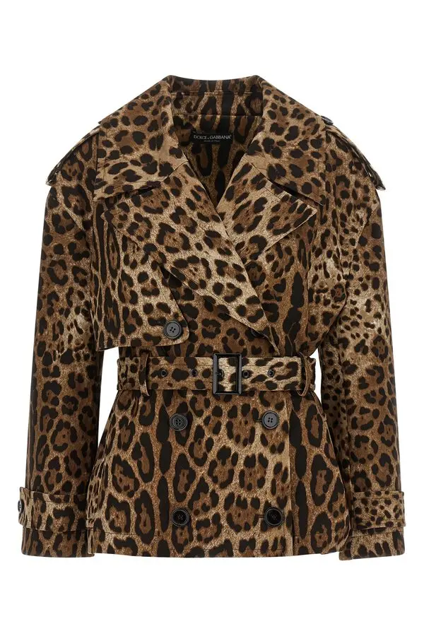 Dolce & Gabbana Leo Print Trench Coat