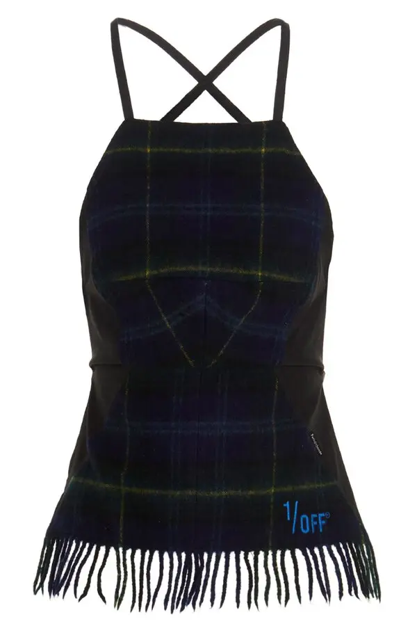 1/OFF PARIS Checked Scarf' Top - Multi