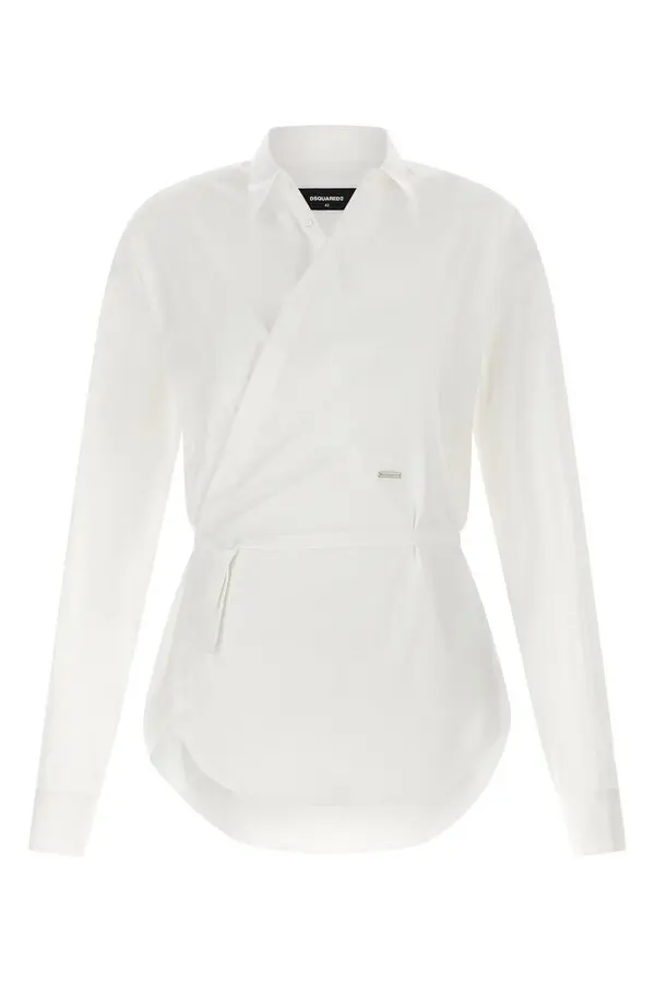 Dsquared2 Cotton Blend Wrap Shirt