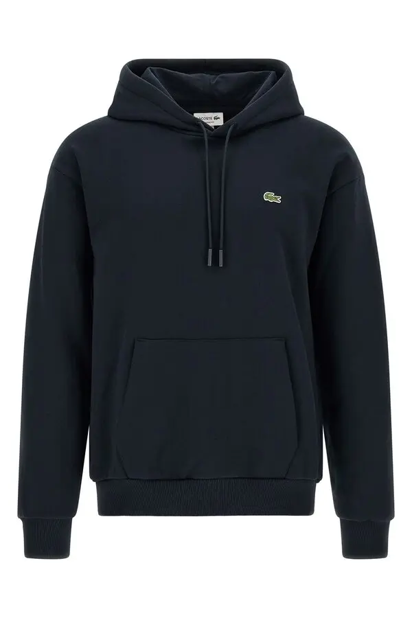 Lacoste Logo Patch Hoodie - Blue