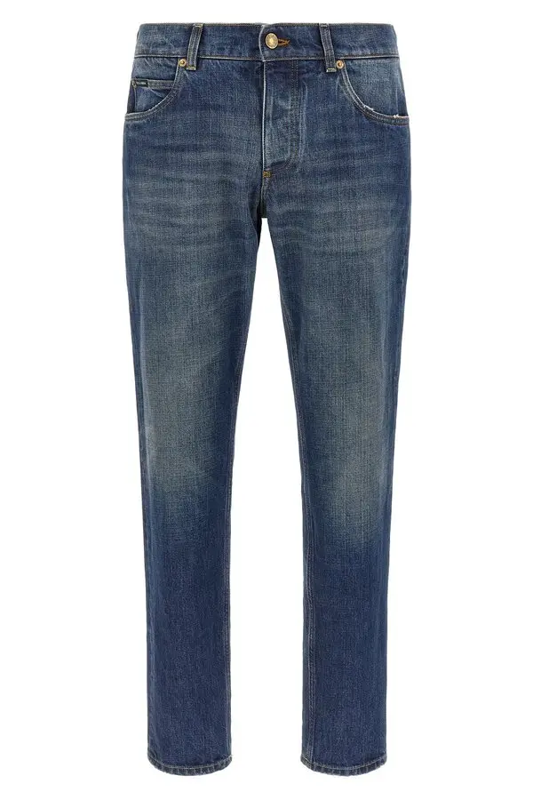Dolce & Gabbana Logo Plaque Jeans - Blue