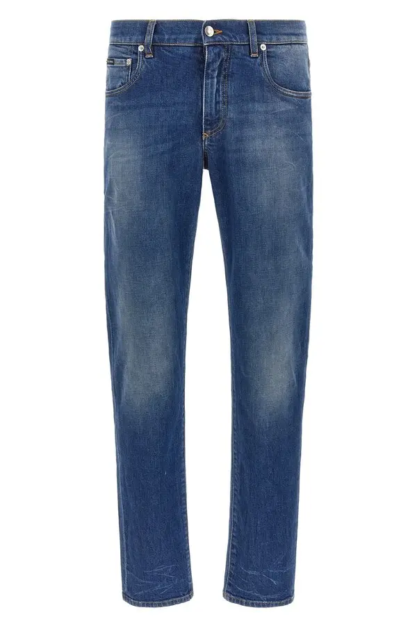 Dolce & Gabbana Logo Embroidery Jeans - Blue