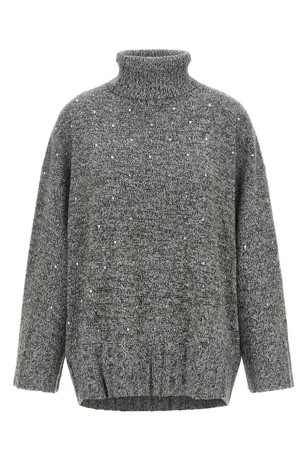 Pinko Crystal Embellished Turtleneck Sweater