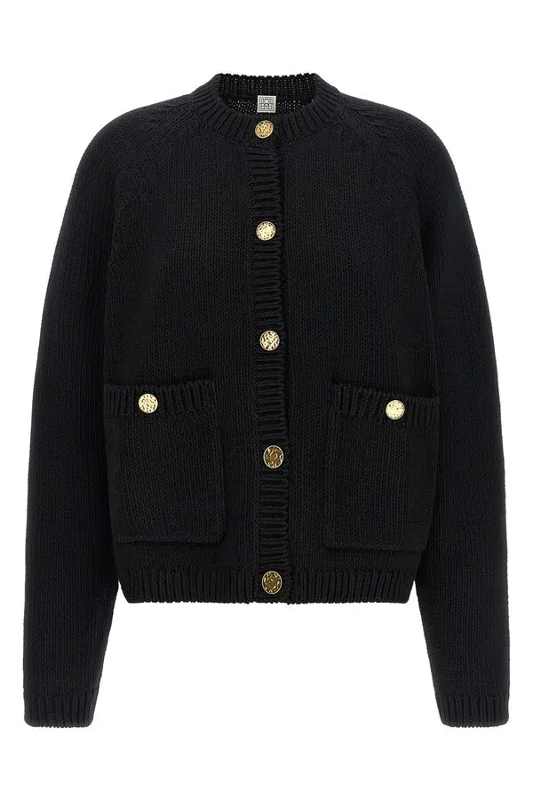 TOTEME Organic Cotton Cardigan - Black