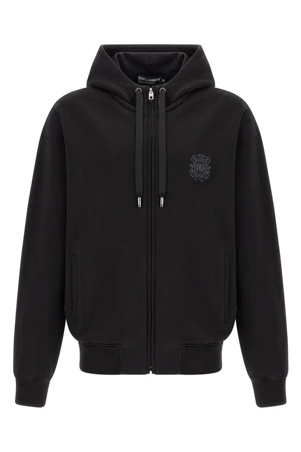 Dolce & Gabbana Coat Of Arms Logo Hoodie - Black