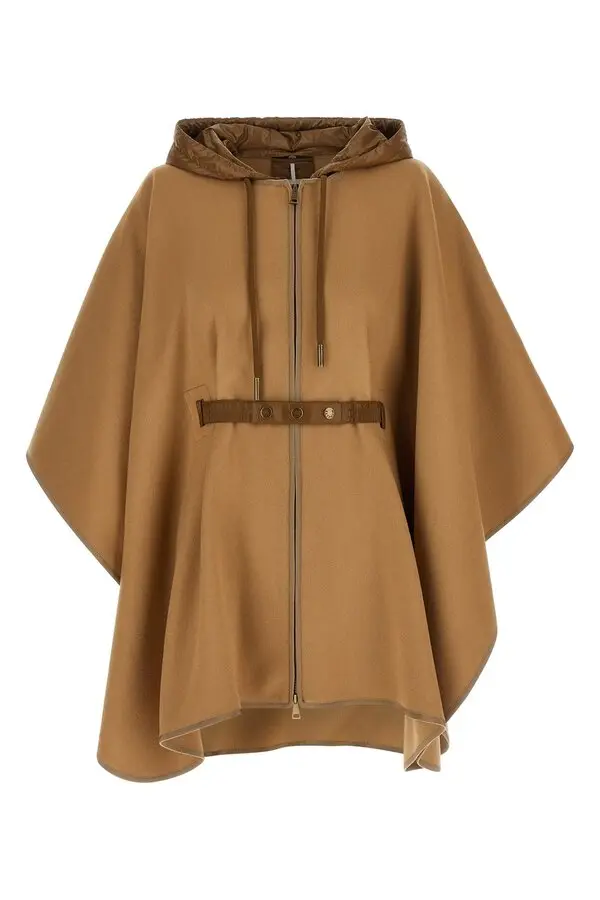 Moncler Detachable Hooded Cape - Beige