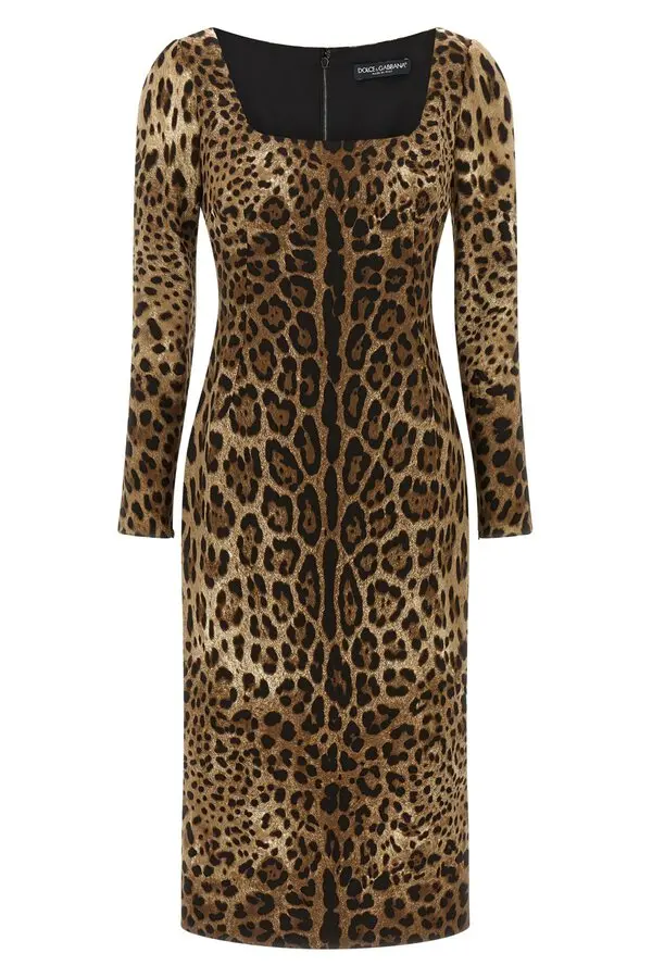 Dolce & Gabbana Leo Print Midi Dress