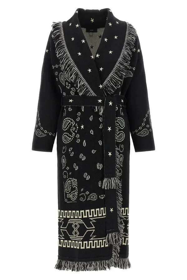 Alanui Bandana Long Coat - Black