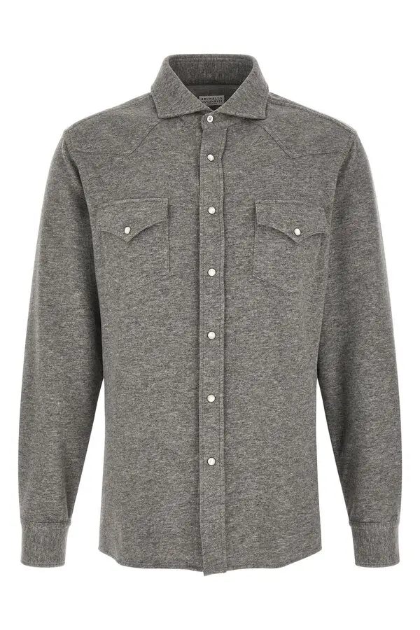 Brunello Cucinelli Western Shirt - Gray