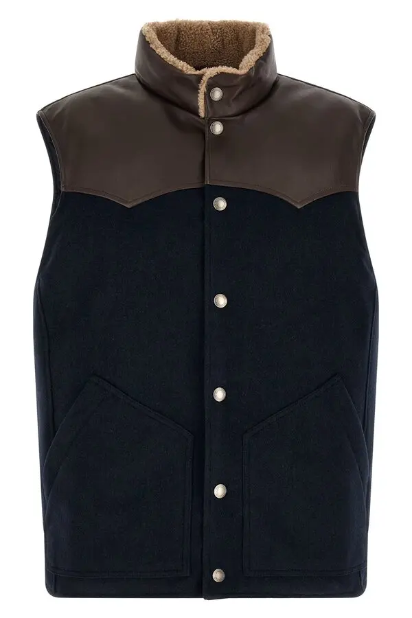 Brunello Cucinelli Paneled Vest - Blue