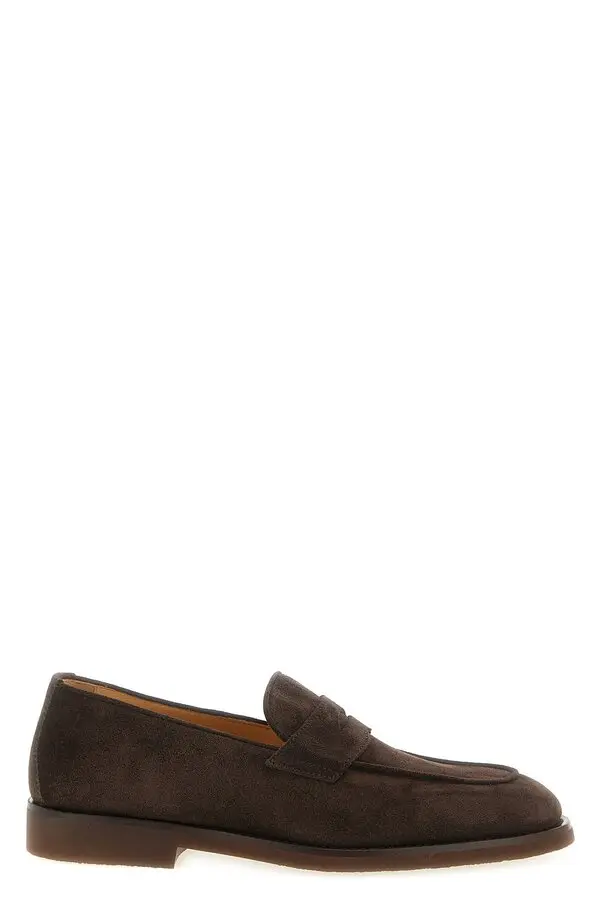 Brunello Cucinelli Suede Penny Loafers - Brown