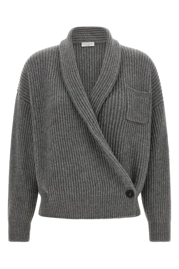Brunello Cucinelli Cashmere And Silk Wrap Cardigan