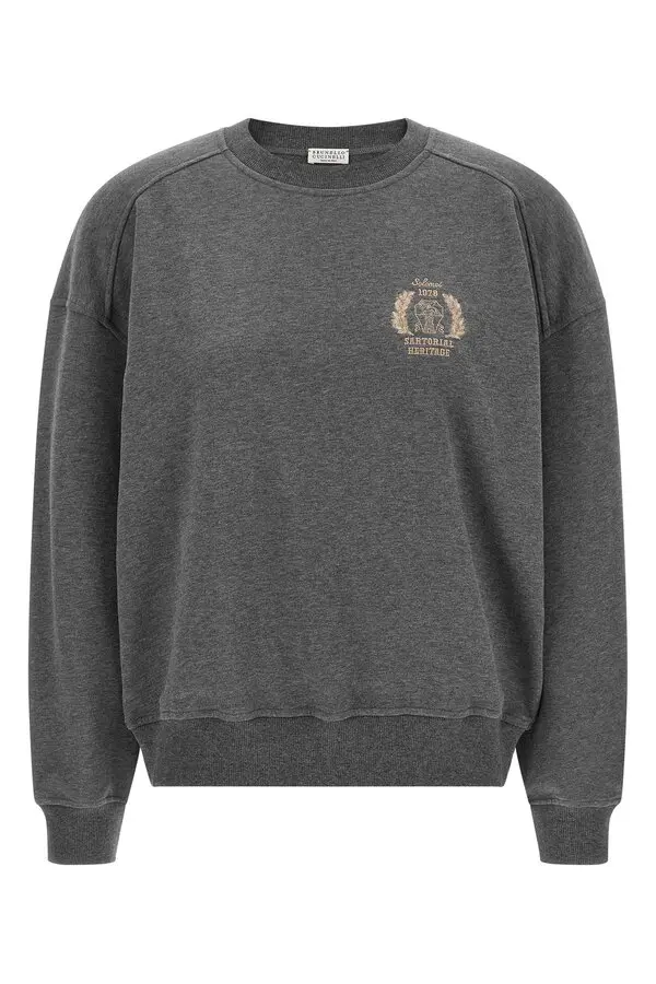 Brunello Cucinelli Coat Of Arms Embroidered Sweatshirt