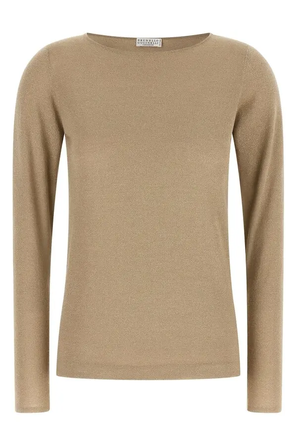 Brunello Cucinelli Sparkling Cashmere-silk Sweater - Beige