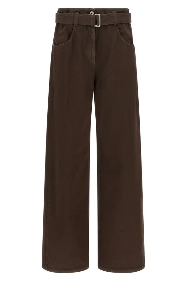 Brunello Cucinelli Belted Wide-leg Jeans