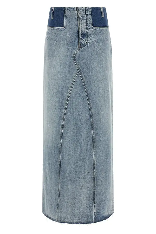 MAISON MARGIELA Deconstructed Denim Skirt - Light Blue