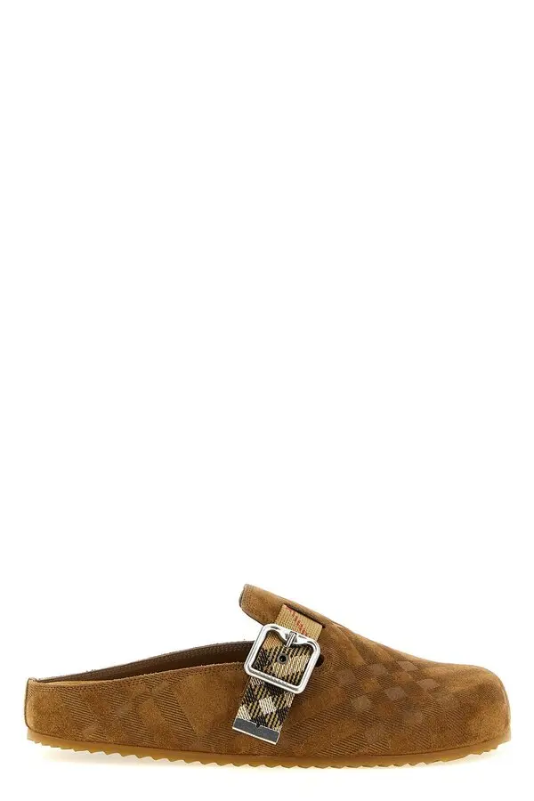 Burberry Urchin Suede Clogs - Brown