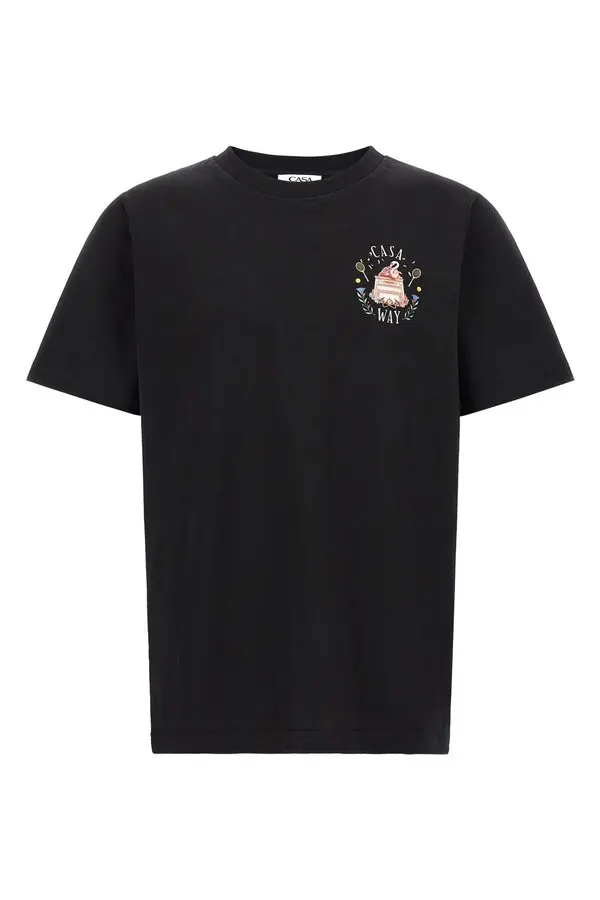 Casablanca T-shirt With 'casa Way' Print - Black