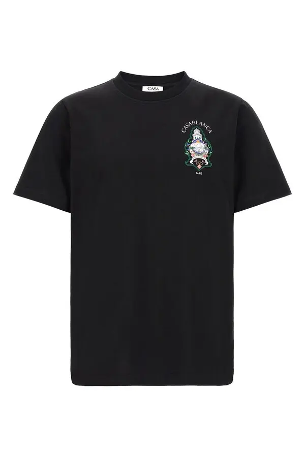 Casablanca T-shirt With 'hotel Emblem' Print - Black