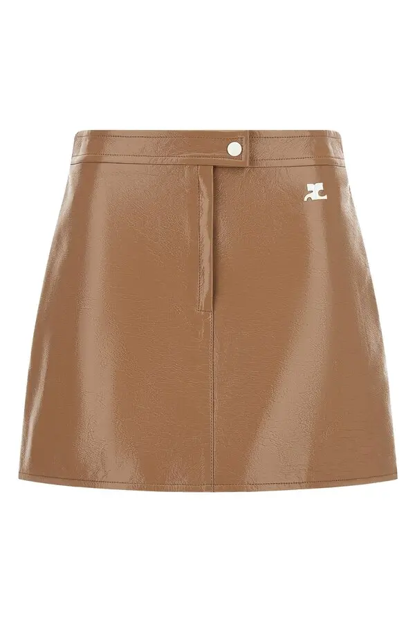 COURREGES Vinyl Mini Skirt - Beige