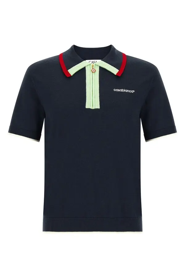 Casablanca Knit Polo Shirt With Zip