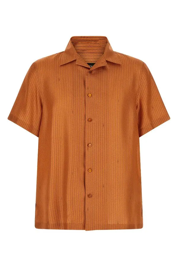 Fendi Selleria' Stitching Silk Shirt - Orange