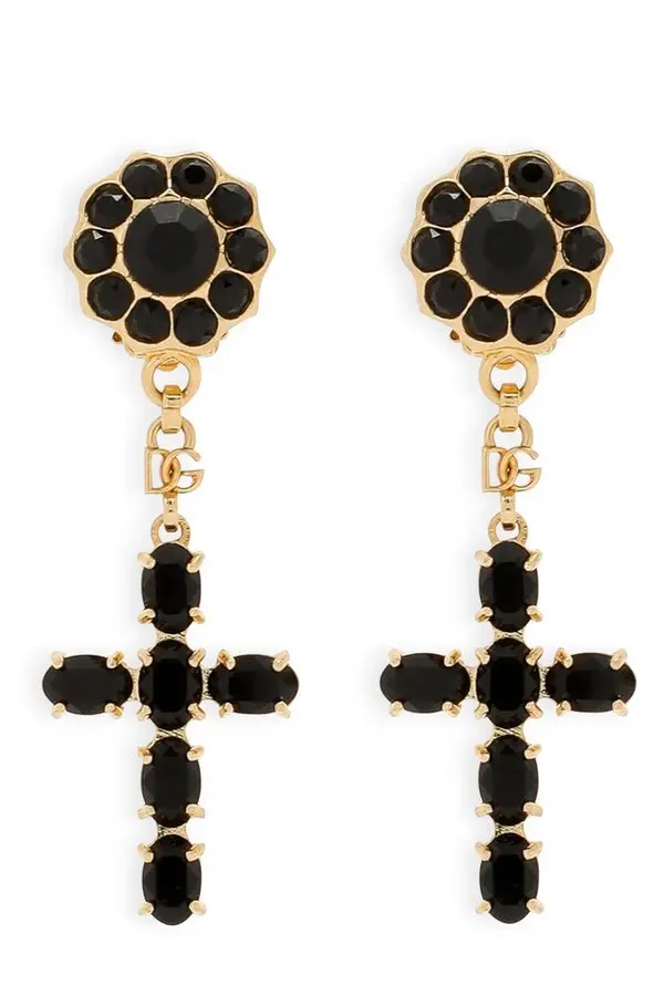 Dolce & Gabbana Cross Pendant Earrings - Gold