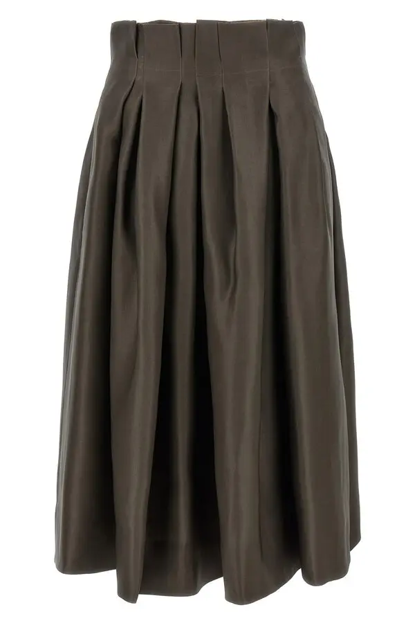Khaite Astrid Midi Skirt - Brown