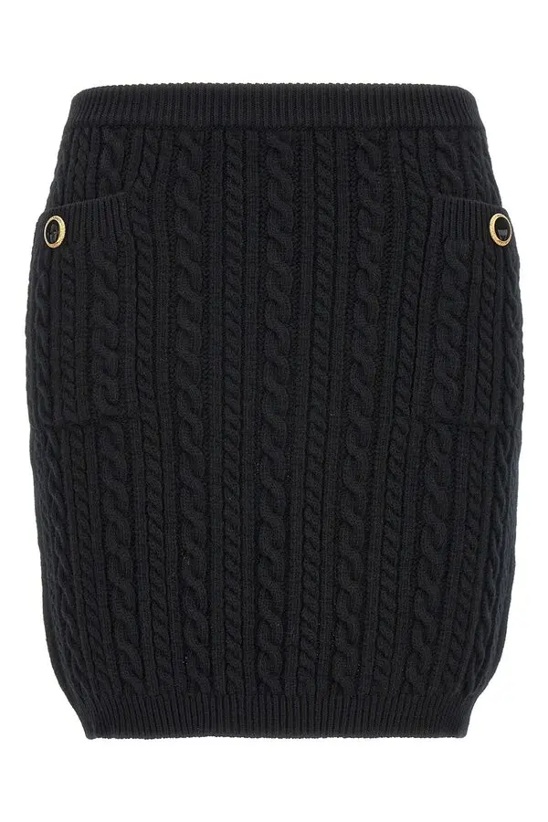 Alessandra Rich Button Skirt - Black