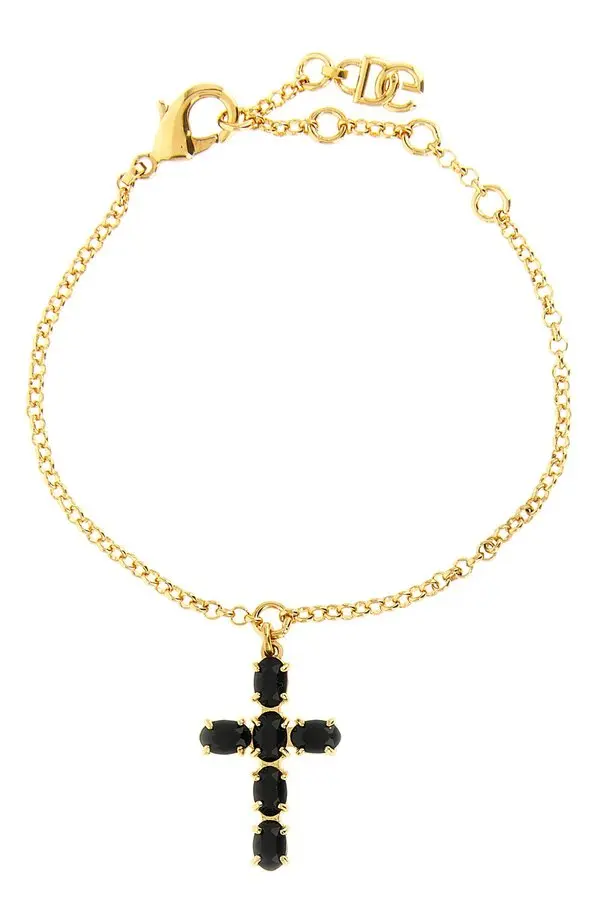 Dolce & Gabbana Crystal Cross Bracelet - Gold