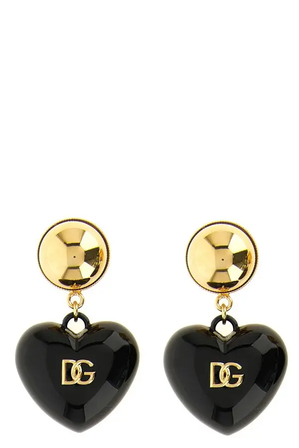 Dolce & Gabbana Dg Heart Earrings - Black