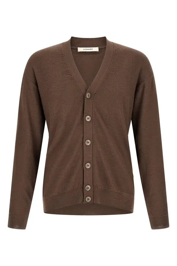 LEMAIRE Relaxed Twisted' Cardigan - Brown