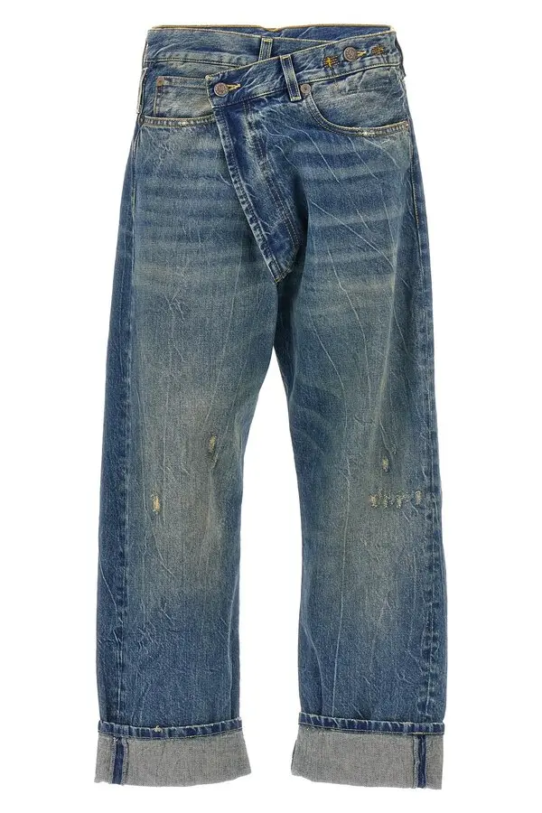 R13 Cross Over Cotton Denim Jeans
