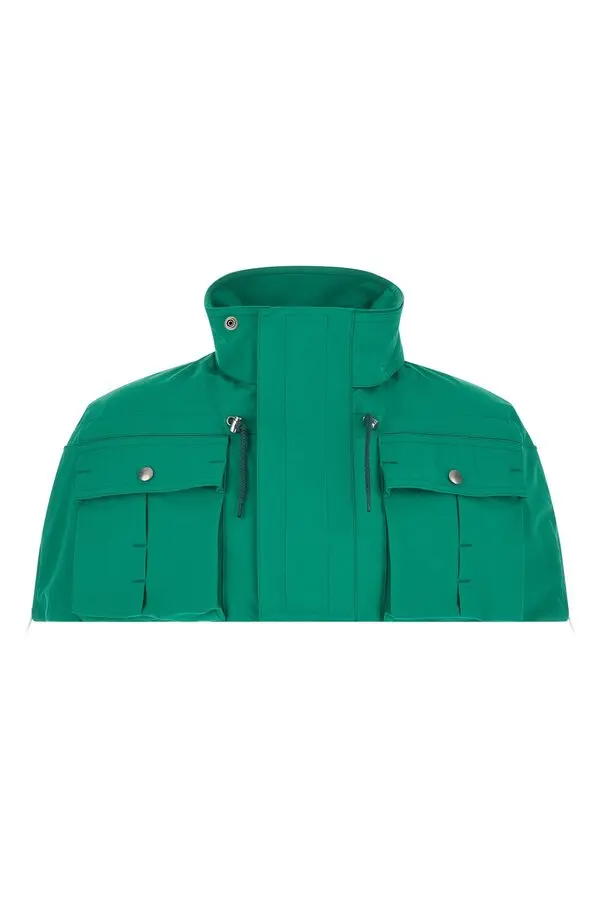 Prada Technical Fabric Cape With Pockets