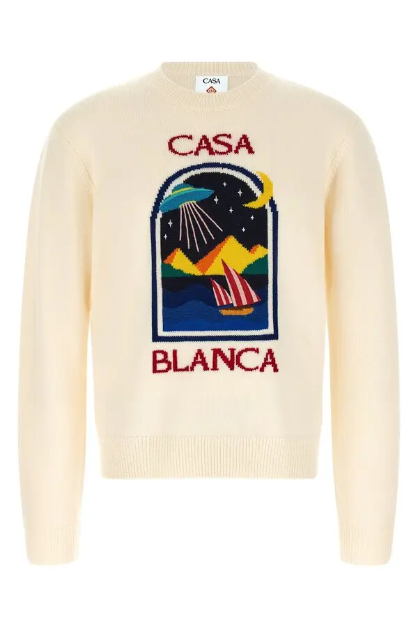 Casablanca Pyramid Abduction' Sweater - White
