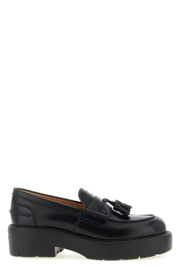 Miu Miu Tassel Loafers In Brushed Leather