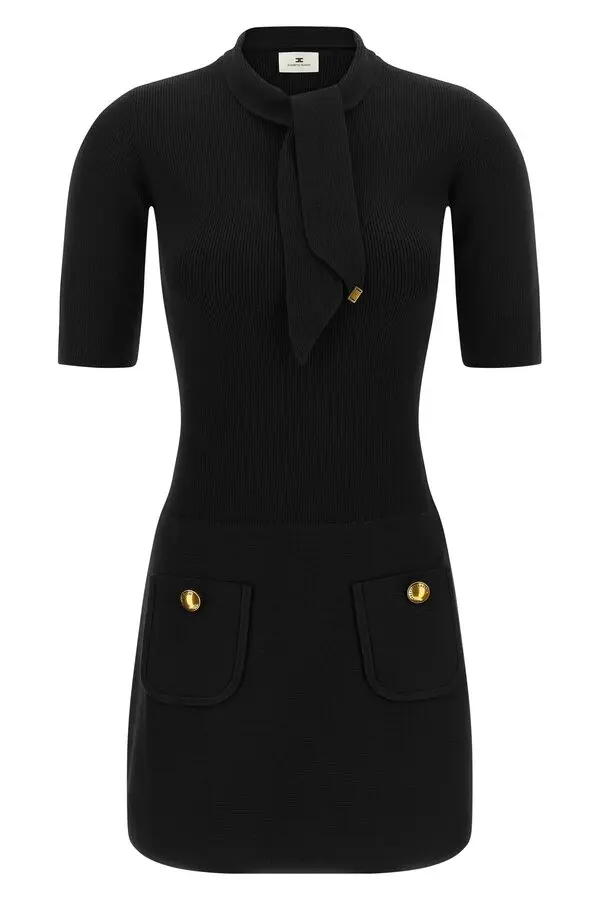 Elisabetta Franchi Scarf Dress - Black