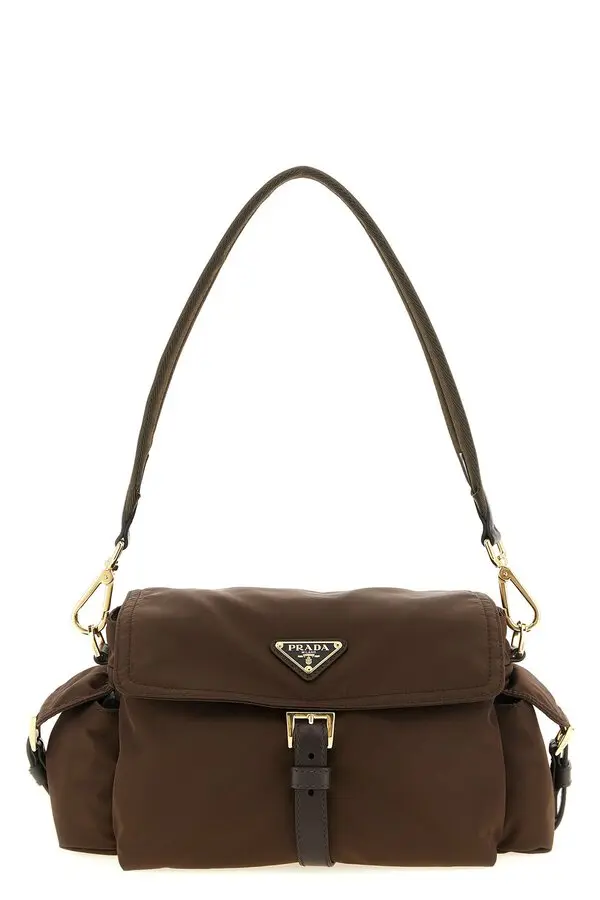 Prada Explore Con Pattina' Shoulder Bag - Brown