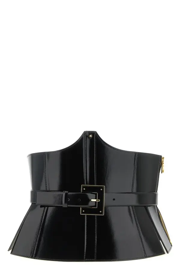 Elisabetta Franchi Leather Corset Belt