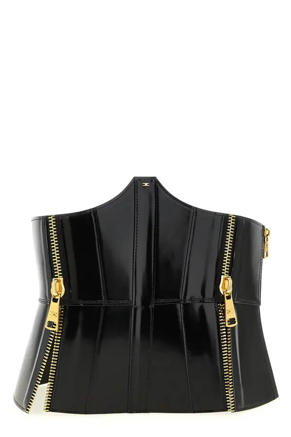 Elisabetta Franchi Leather Corset Belt
