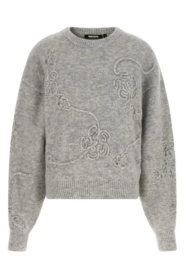 ROTATE BY BIRGER CHRISTENSEN 3d Flower Sweater - Gray