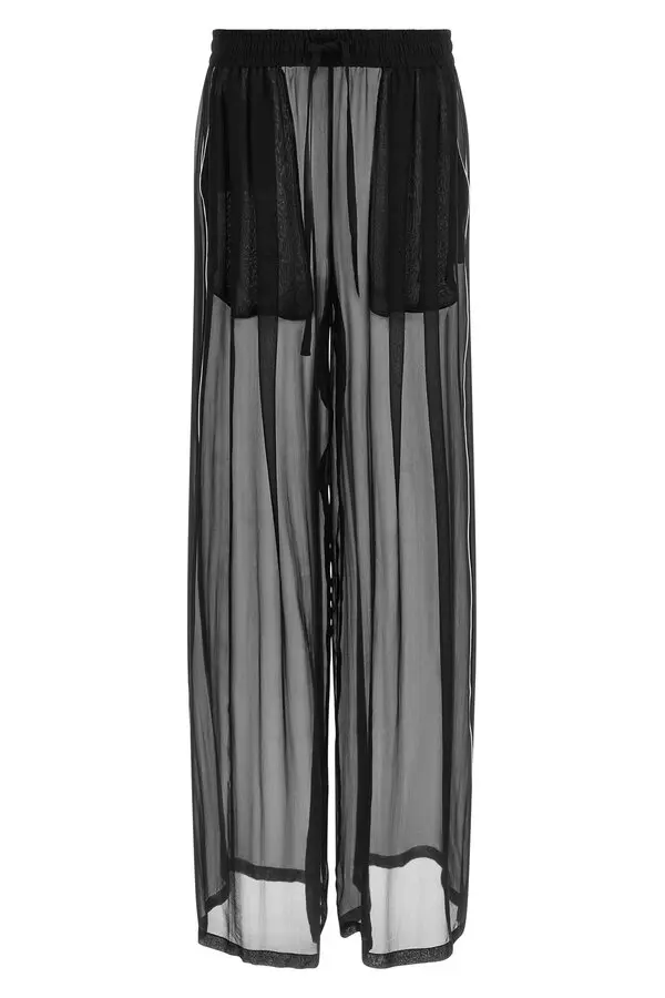 Dolce & Gabbana Silk Chiffon Wide-leg Pants - Black