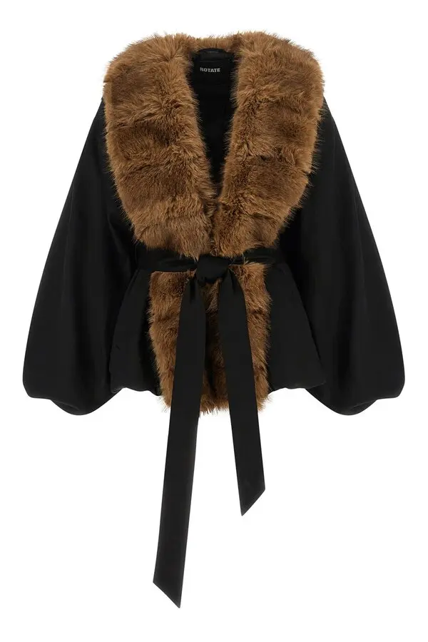 ROTATE BY BIRGER CHRISTENSEN Faux Fur Collar Jacket