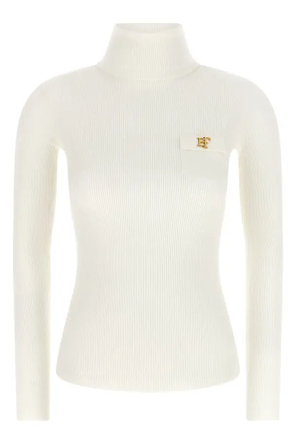 Elisabetta Franchi Turtleneck Embroidery À Jour