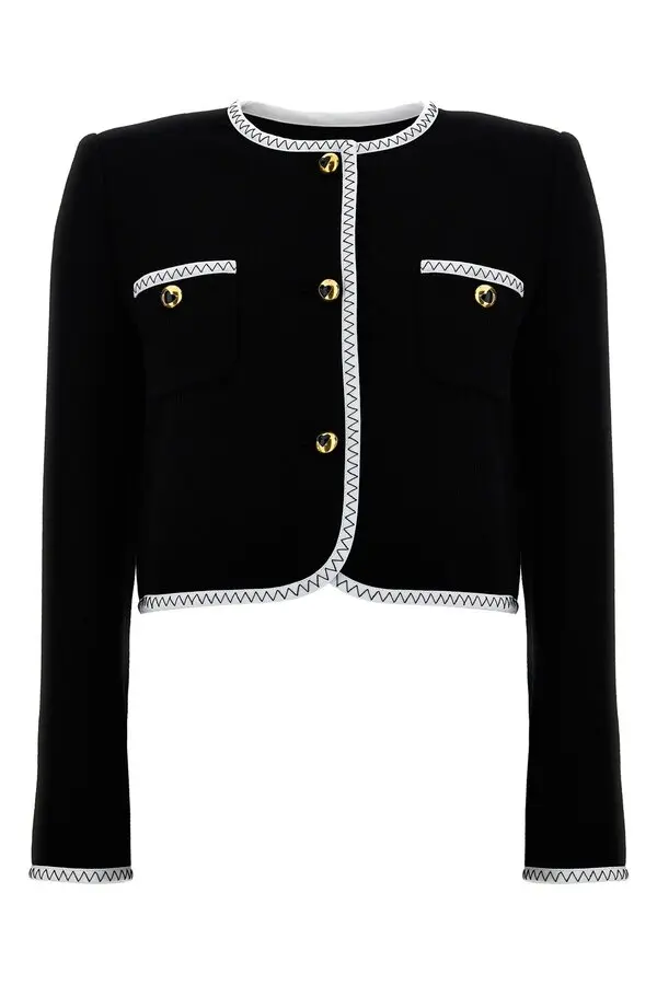Moschino Crepe Short Jacket - White/black