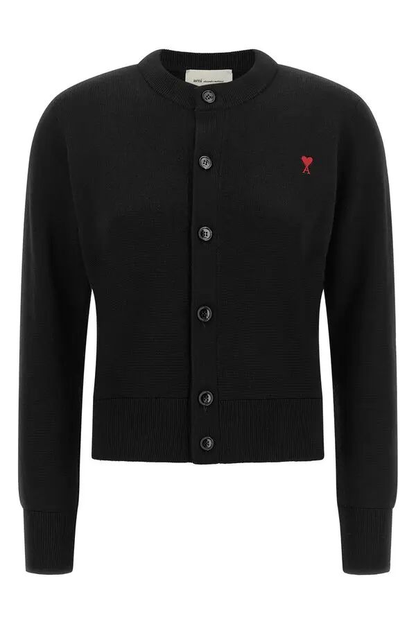 AMI Paris De Coeur Cardigan - Black