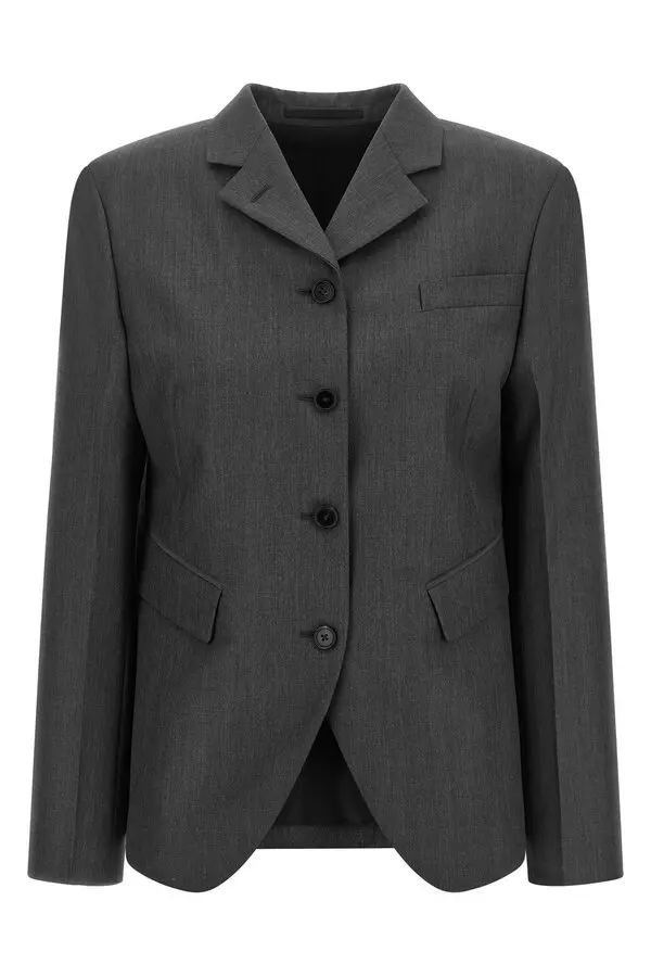 JIL SANDER Single-breasted Wool-mohair Blend Blazer